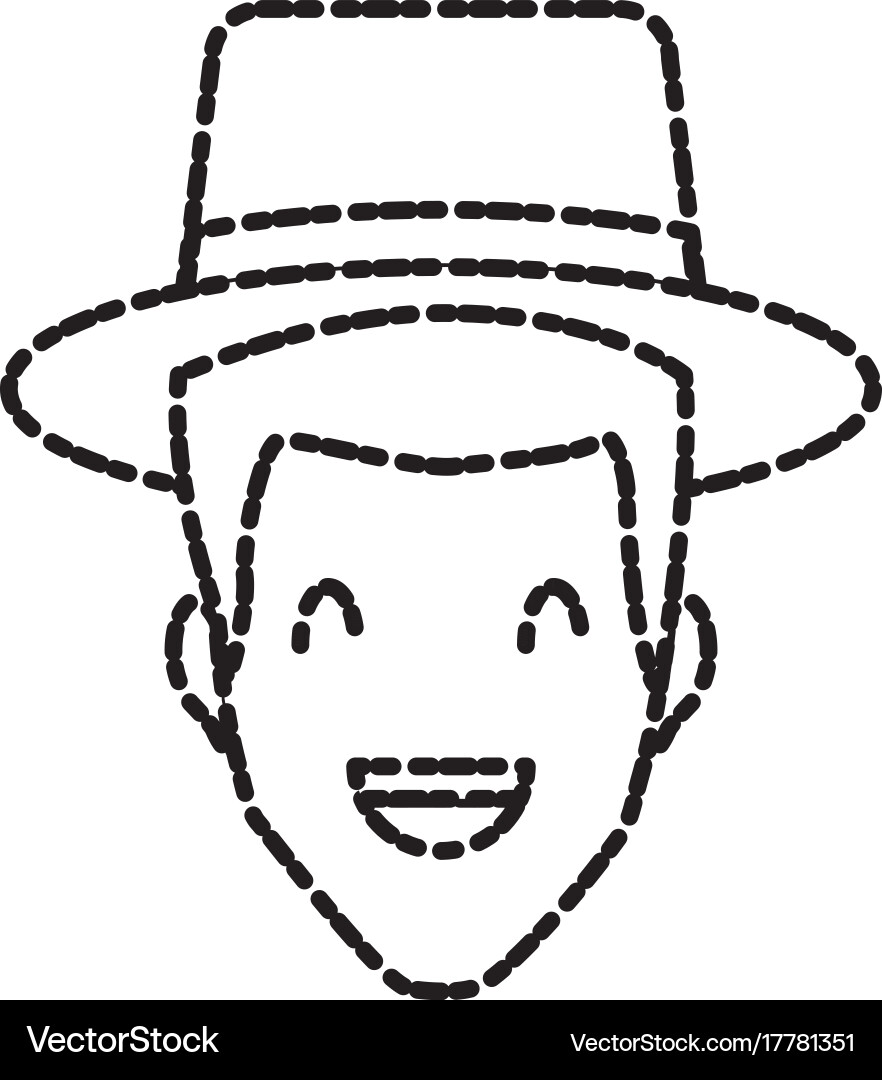Adult man with hat smiling Royalty Free Vector Image