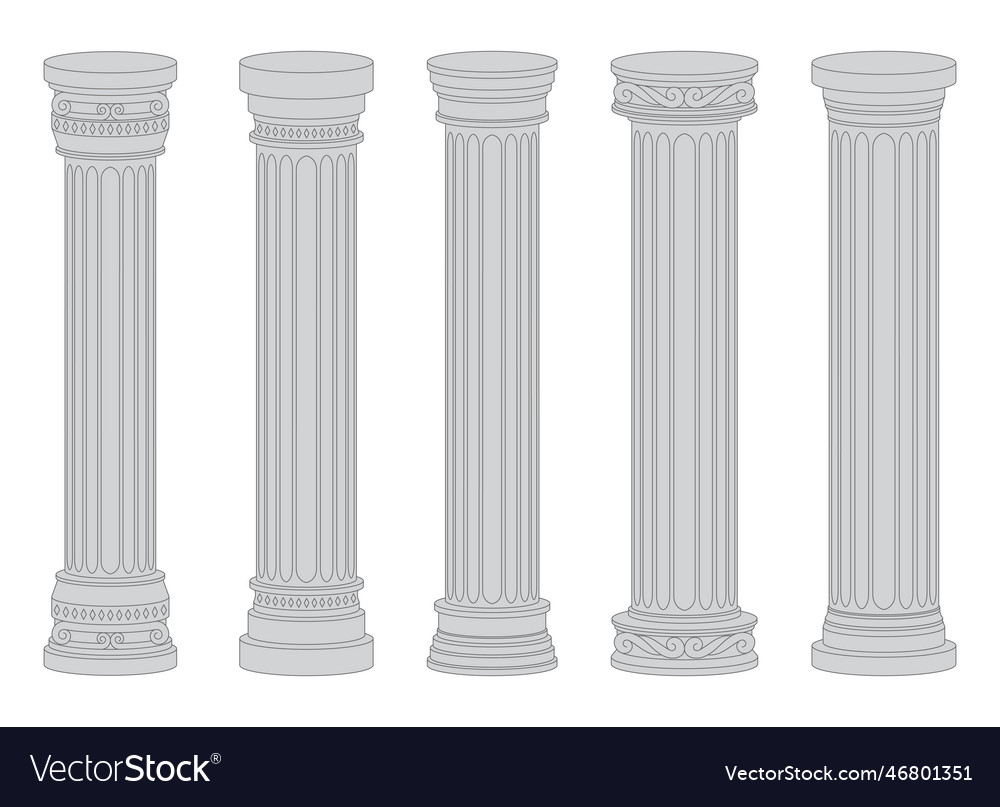 Ancient columns design isolated on background Vector Image