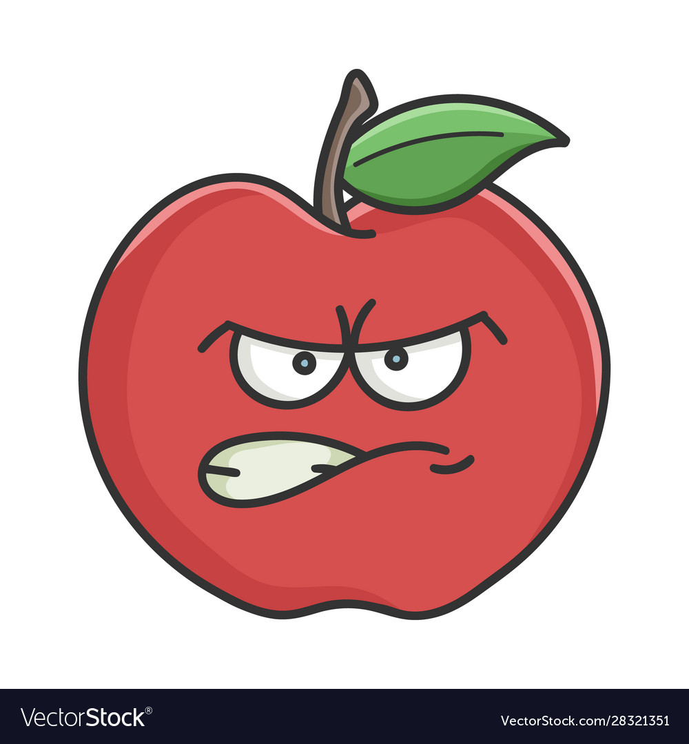 Angry red apple cartoon apple Royalty Free Vector Image Angry red apple cartoon apple Royalty Free Vector Image