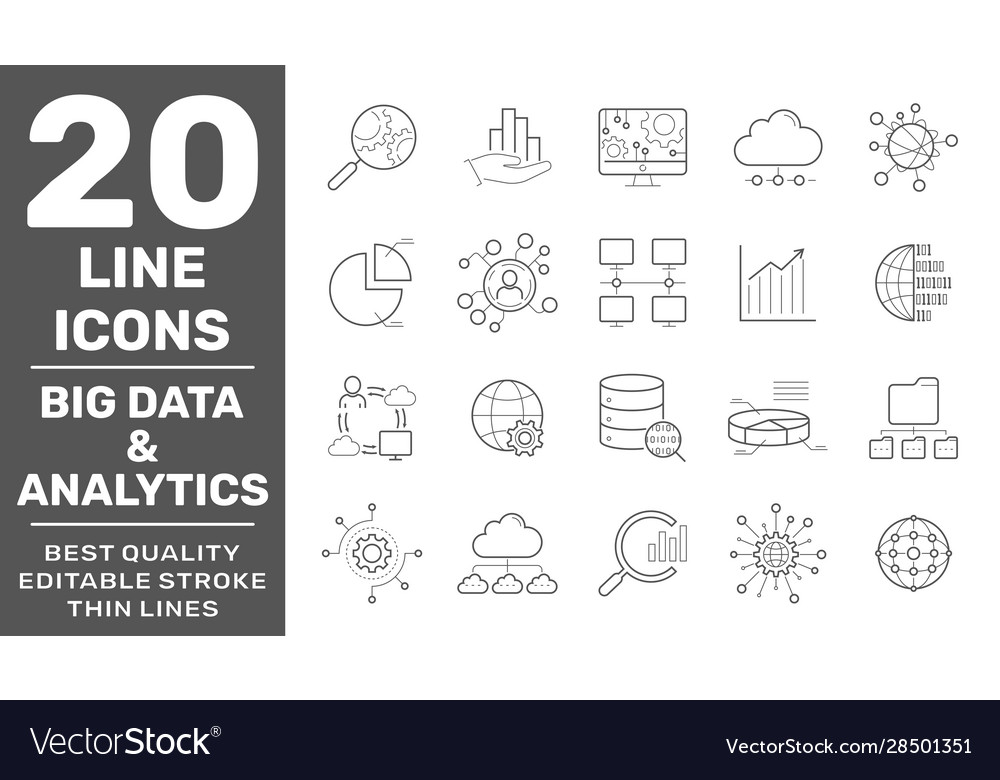 Big data database analytics information Royalty Free Vector