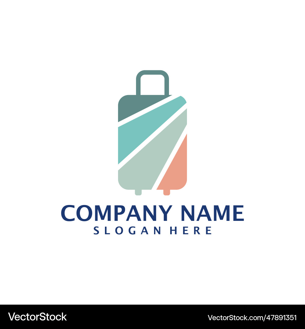 Colorful suitcase logo design suitcase logo Vector Image