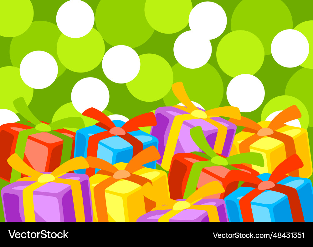 Gift boxes background happy birthday and party Vector Image