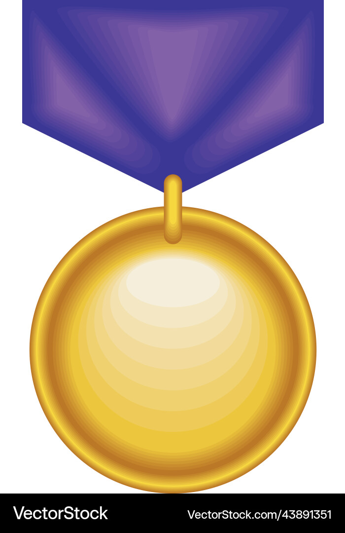 Gold round medal award Royalty Free Vector Image