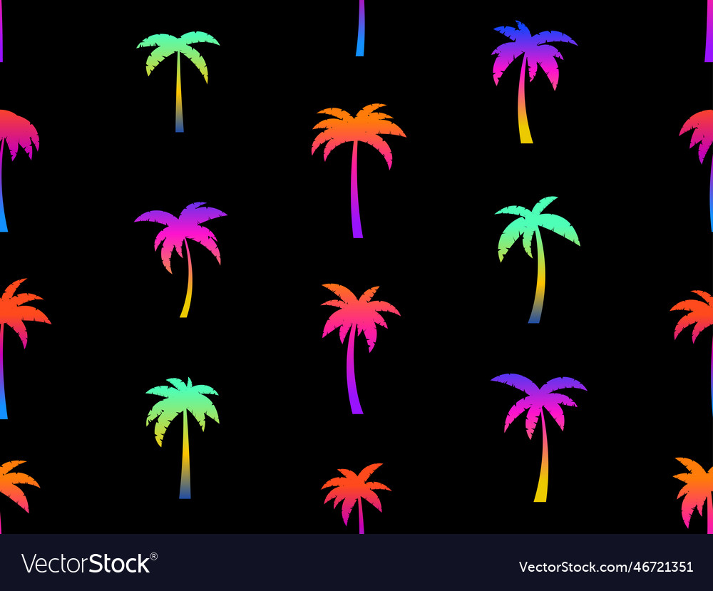 Gradient palm trees seamless pattern summer time Vector Image