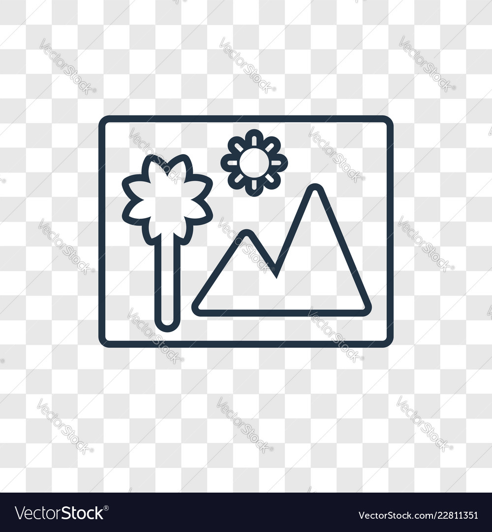 Landscape photo concept linear icon isolated Vector Image