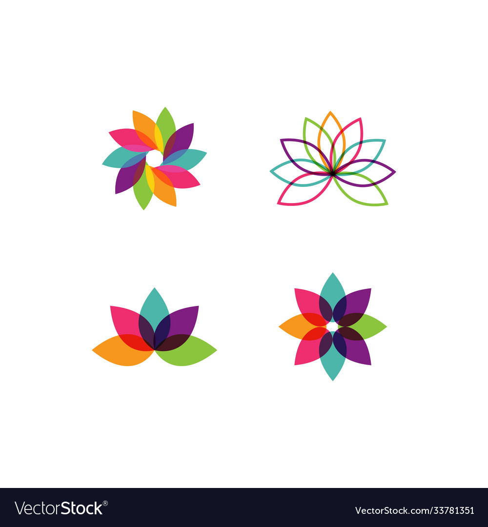 Lotus flowers logo Royalty Free Vector Image - VectorStock