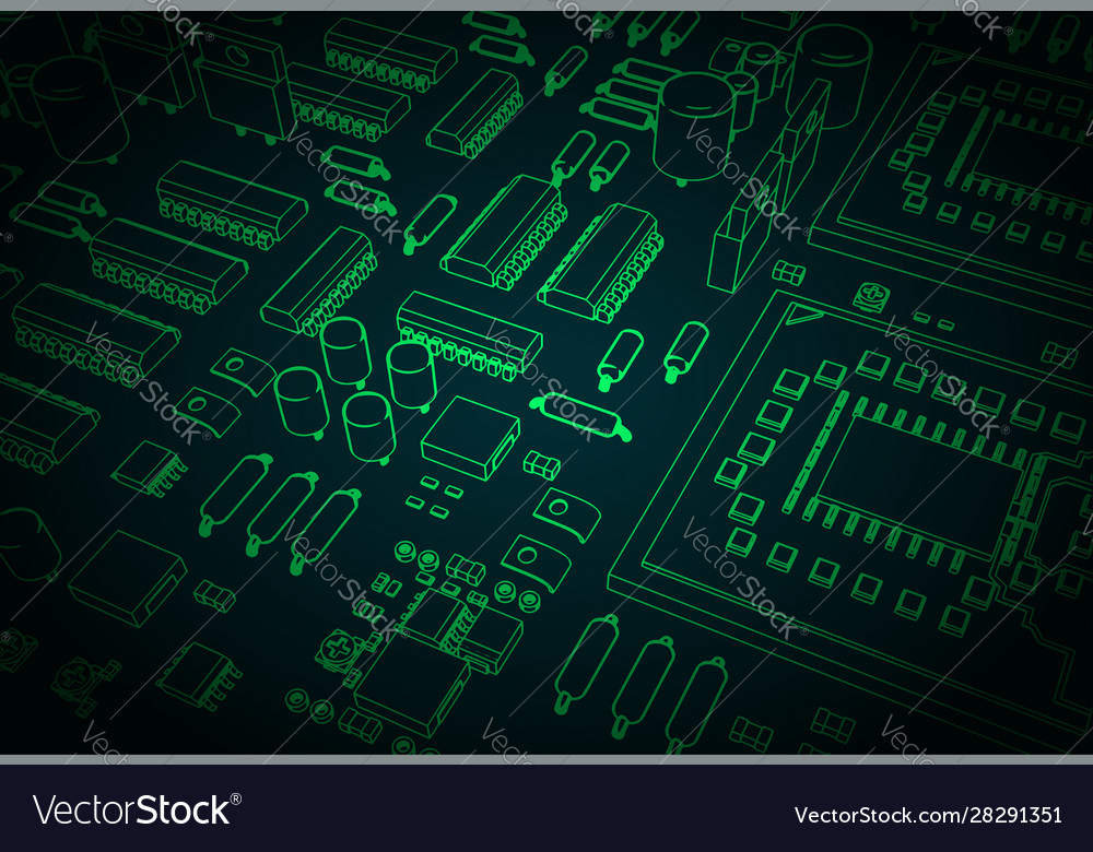 Mainboard closeup Royalty Free Vector Image - VectorStock