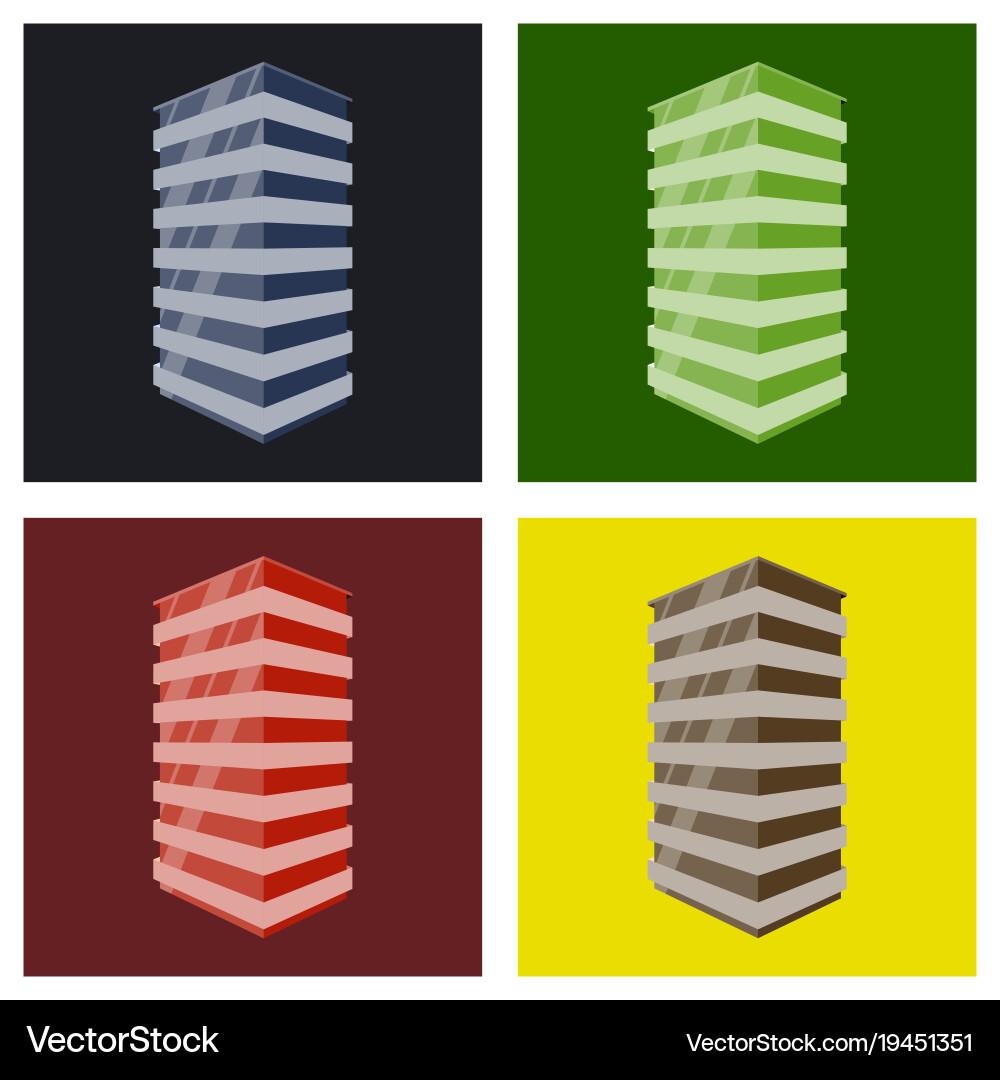 Set of modern multi-storey building Royalty Free Vector
