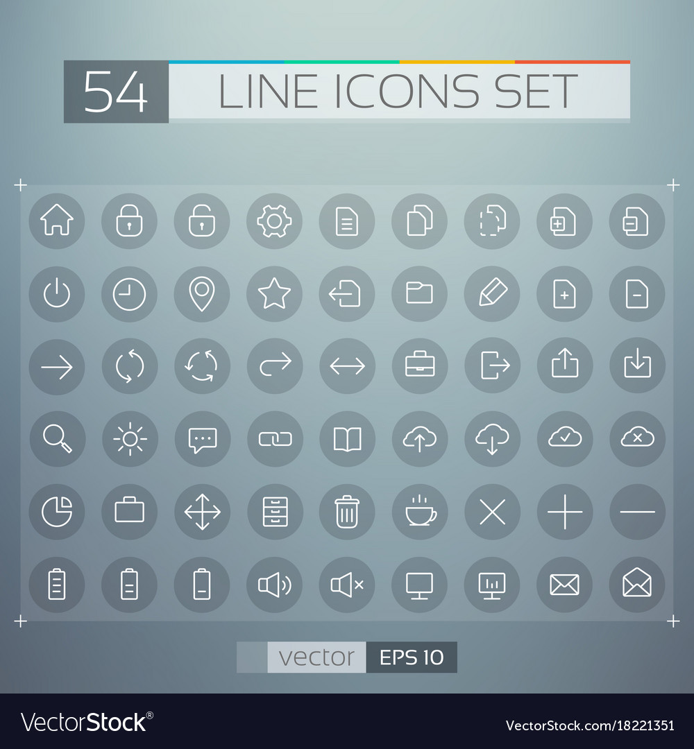 User interface line icons set Royalty Free Vector Image