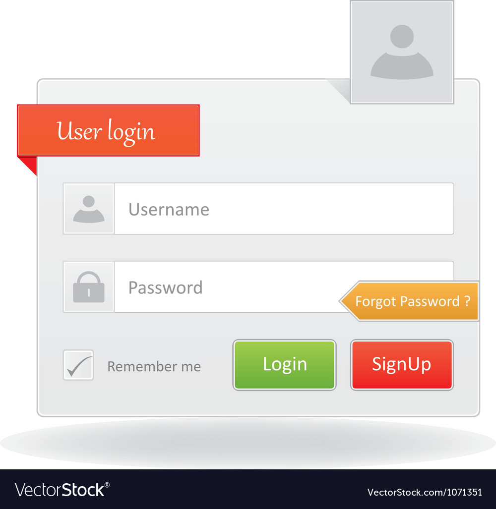 User login Royalty Free Vector Image - VectorStock