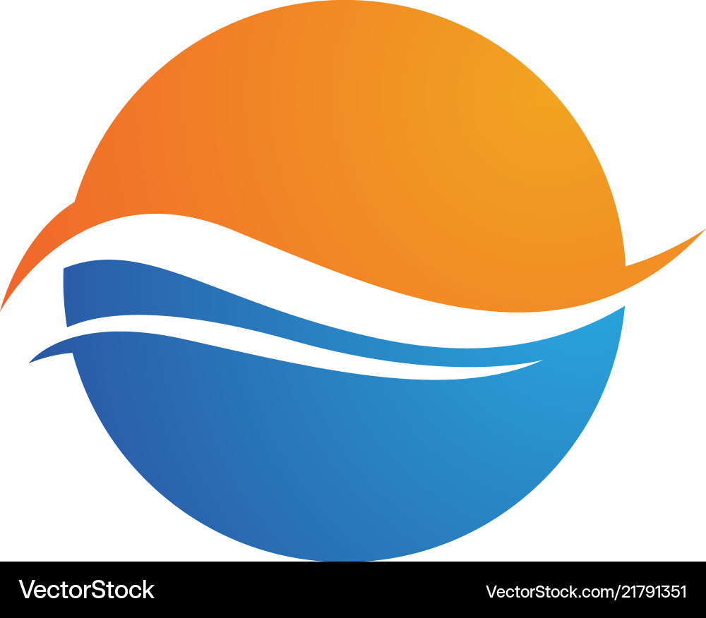 Water wave symbol and icon logos Royalty Free Vector Image