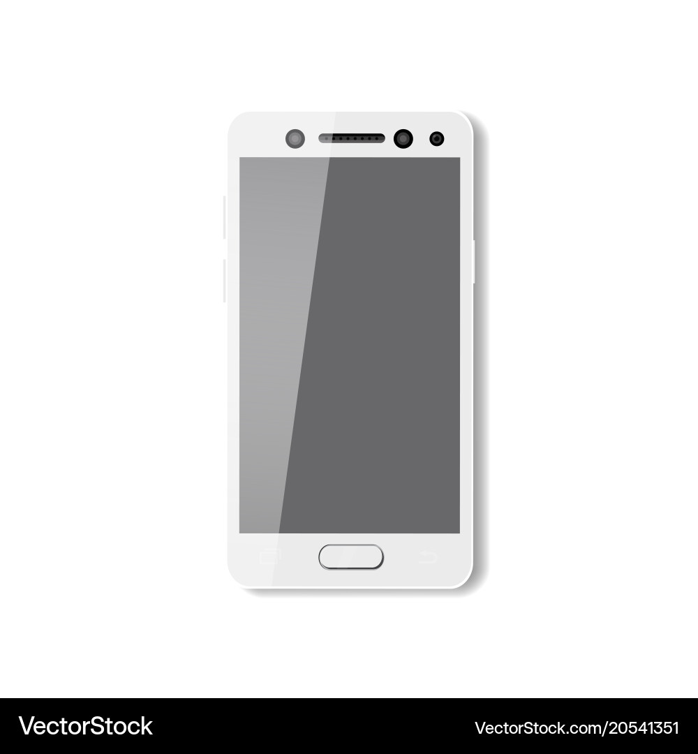 White smartphone with pure screen phone mobile Vector Image