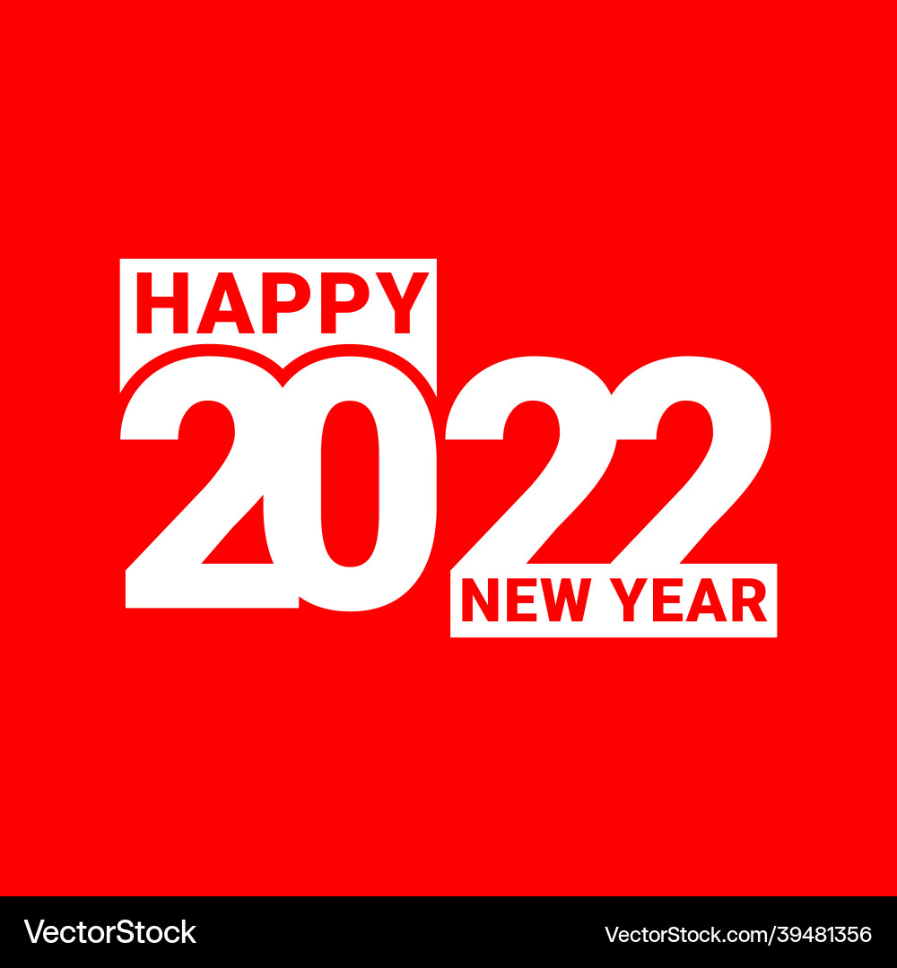 2022 happy new year logo design template Vector Image