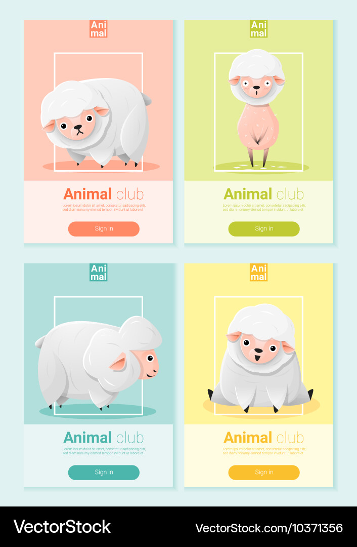 Animal banner with sheep for web design 1 Vector Image
