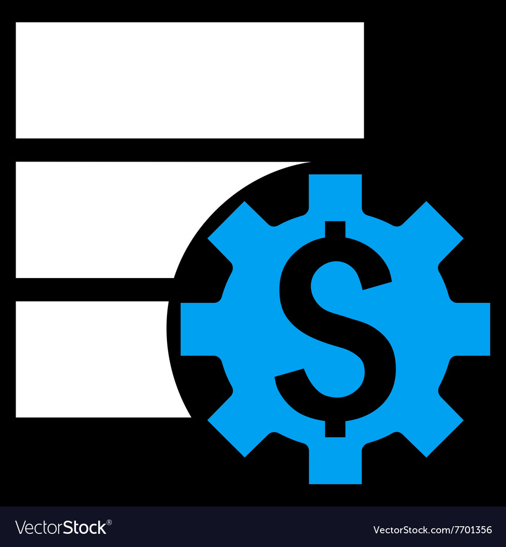Bank database options flat icon Royalty Free Vector Image