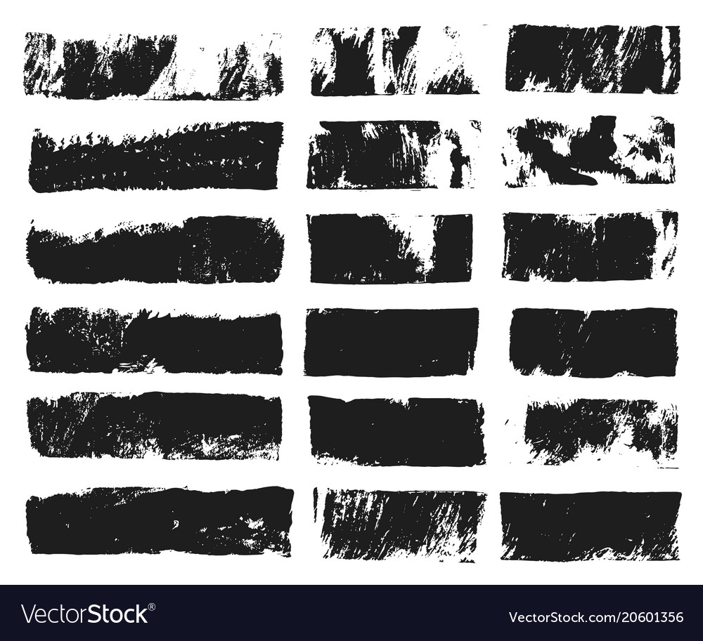 Big set rectangular text box grunge paint Vector Image
