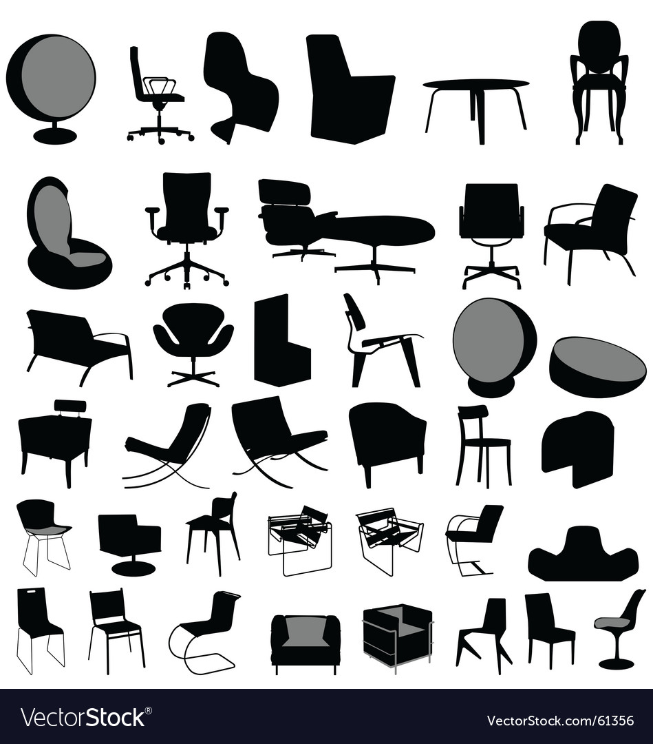 Chairs collection Royalty Free Vector Image - VectorStock