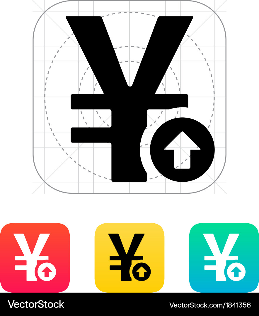 Chinese yuan exchange rate up icon Royalty Free Vector Image