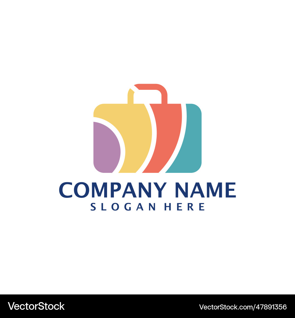 Colorful suitcase logo design suitcase logo Vector Image