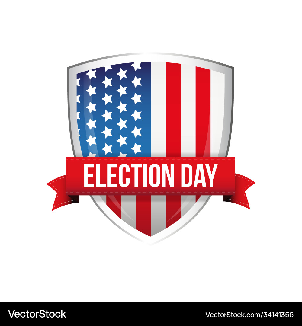 Election day united states flag button Royalty Free Vector