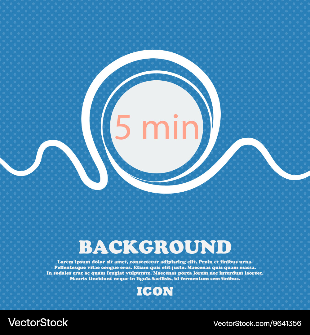 Five minutes sign icon blue and white abstract Vector Image