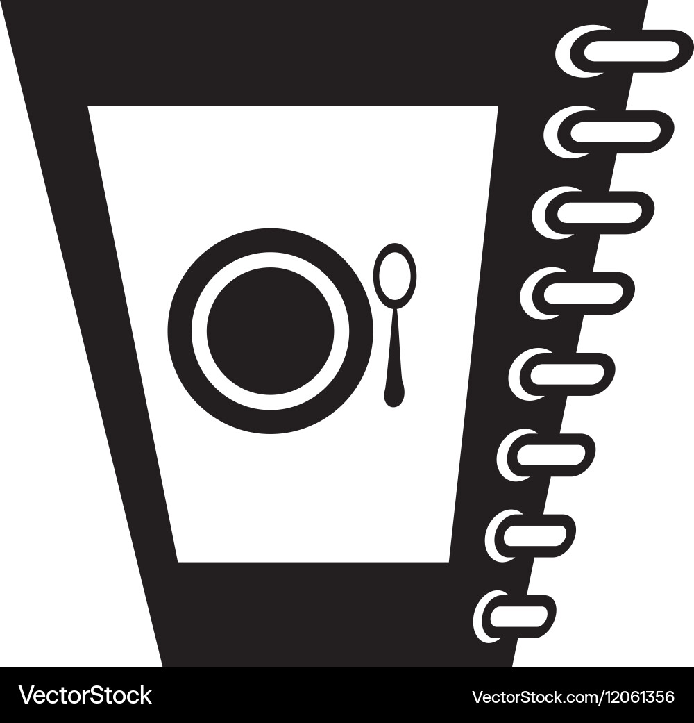 Food restaurant menu spiral notepad outline Vector Image