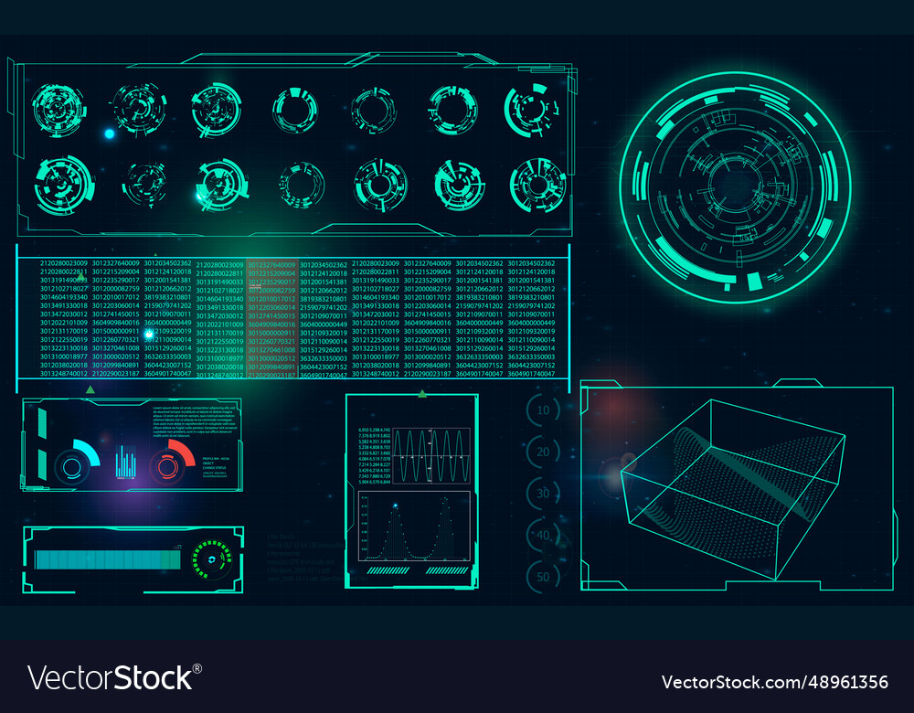 Futuristic radar visualization hub Royalty Free Vector Image