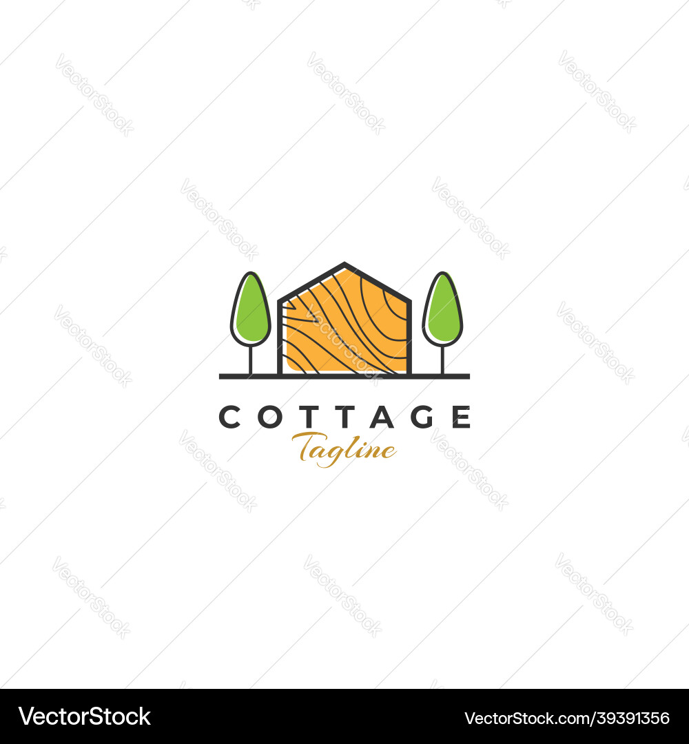 Modern cottage business logo design template Vector Image