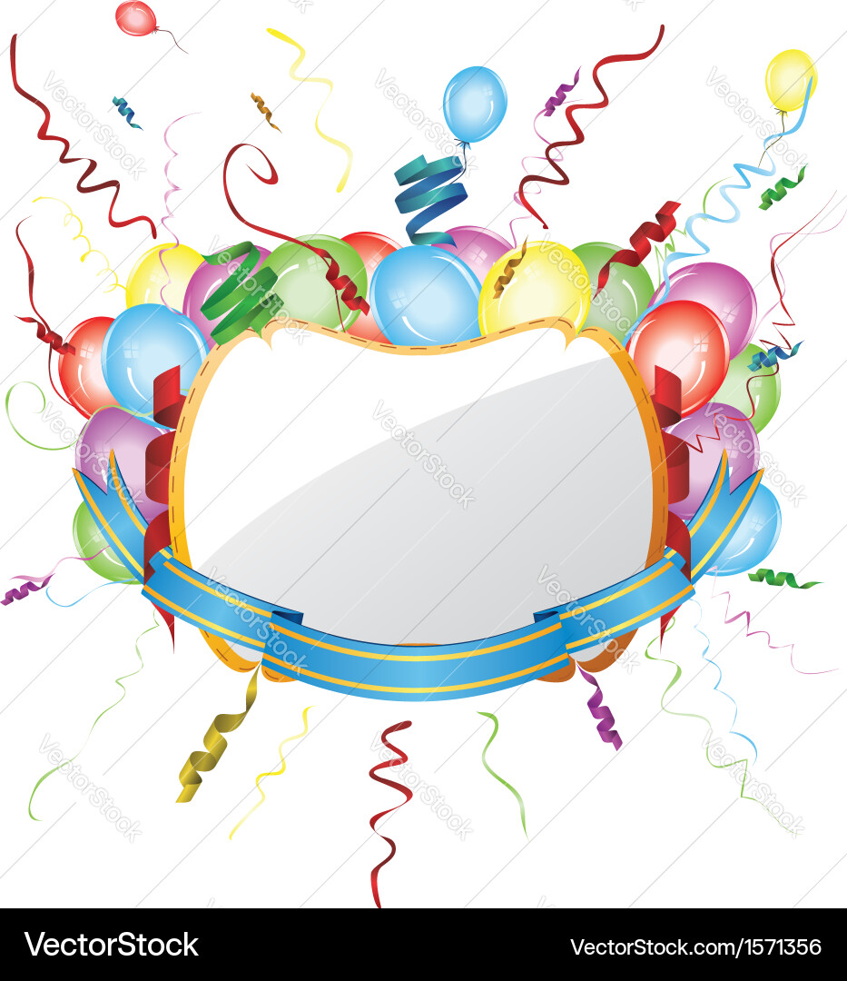 Party invitation card with balloons Royalty Free Vector
