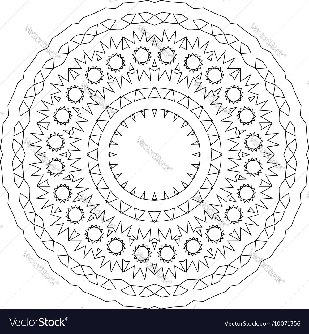 Round decorative pattern Lace circle design Vector Image
