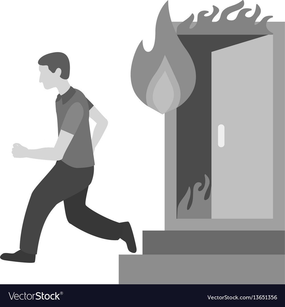 Running from fire Royalty Free Vector Image - VectorStock