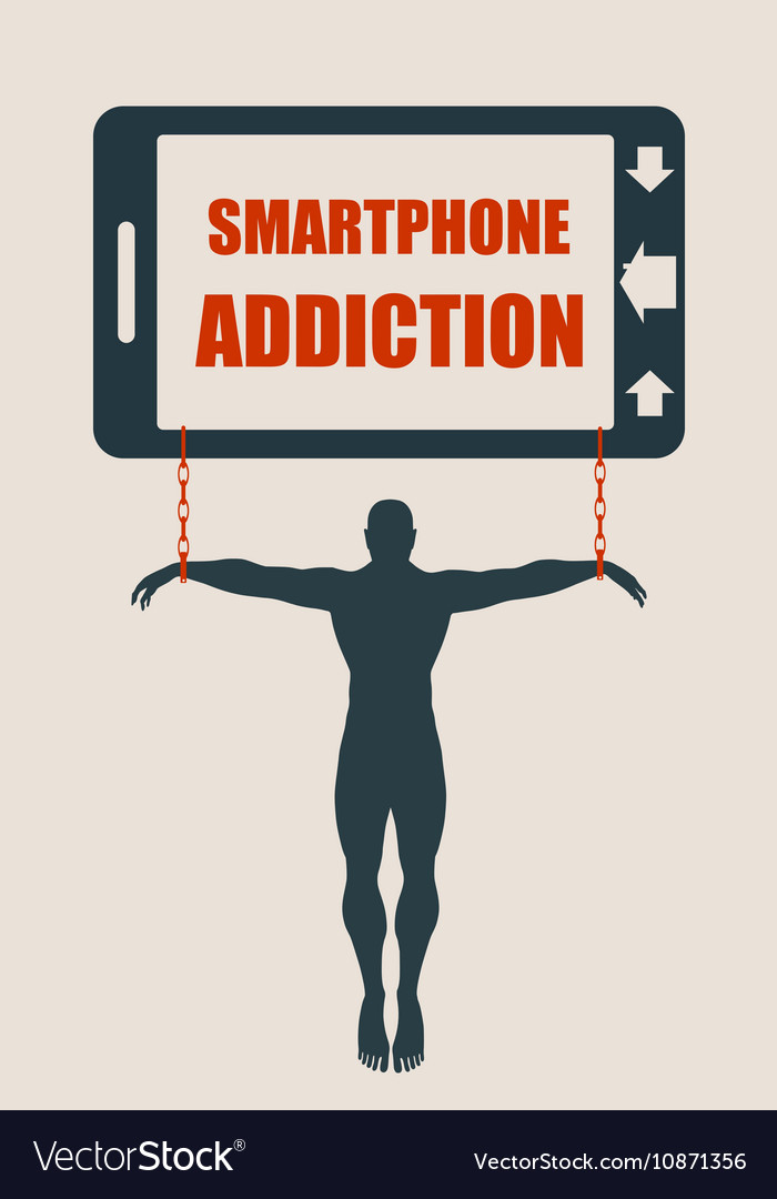 Smartphone addiction bad lifestyle concept Vector Image Smartphone addiction bad lifestyle concept Vector Image