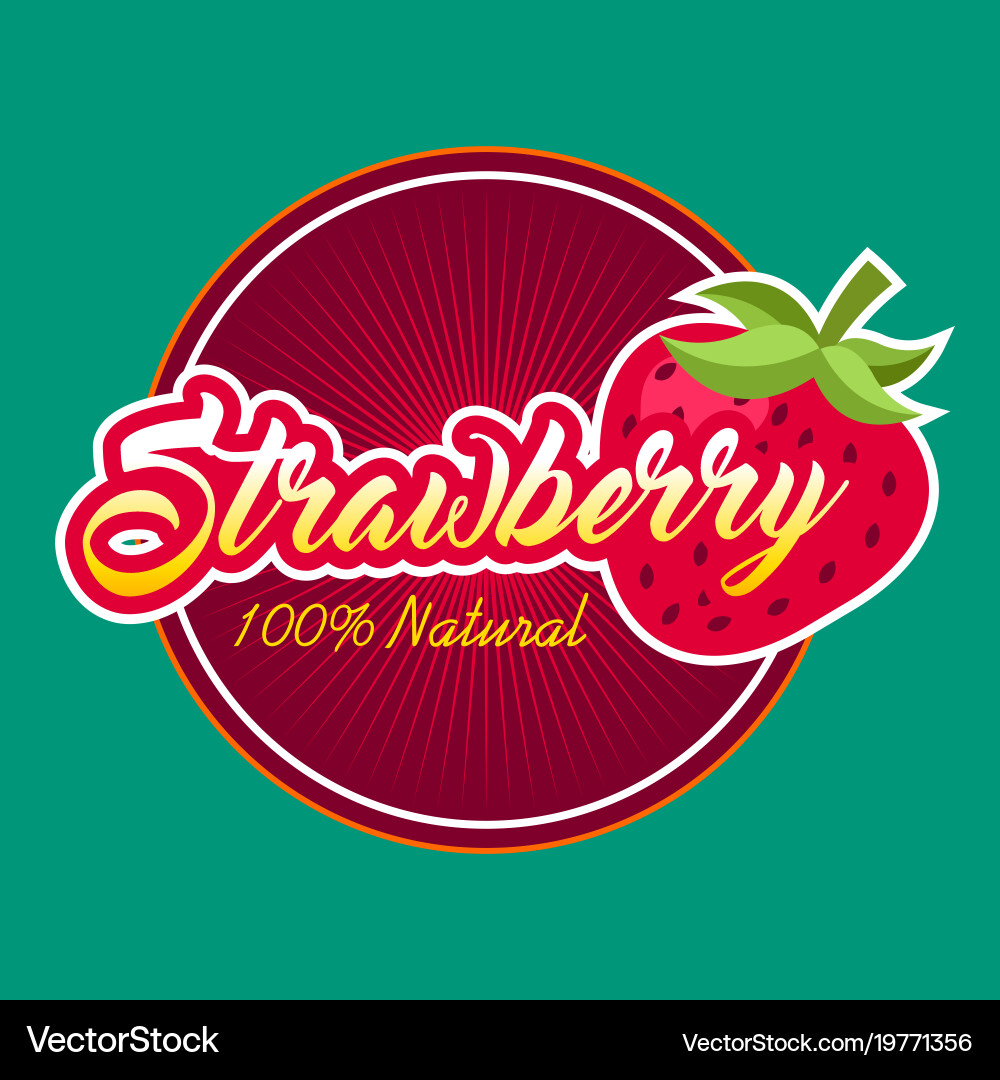Strawberry fruit label Royalty Free Vector Image