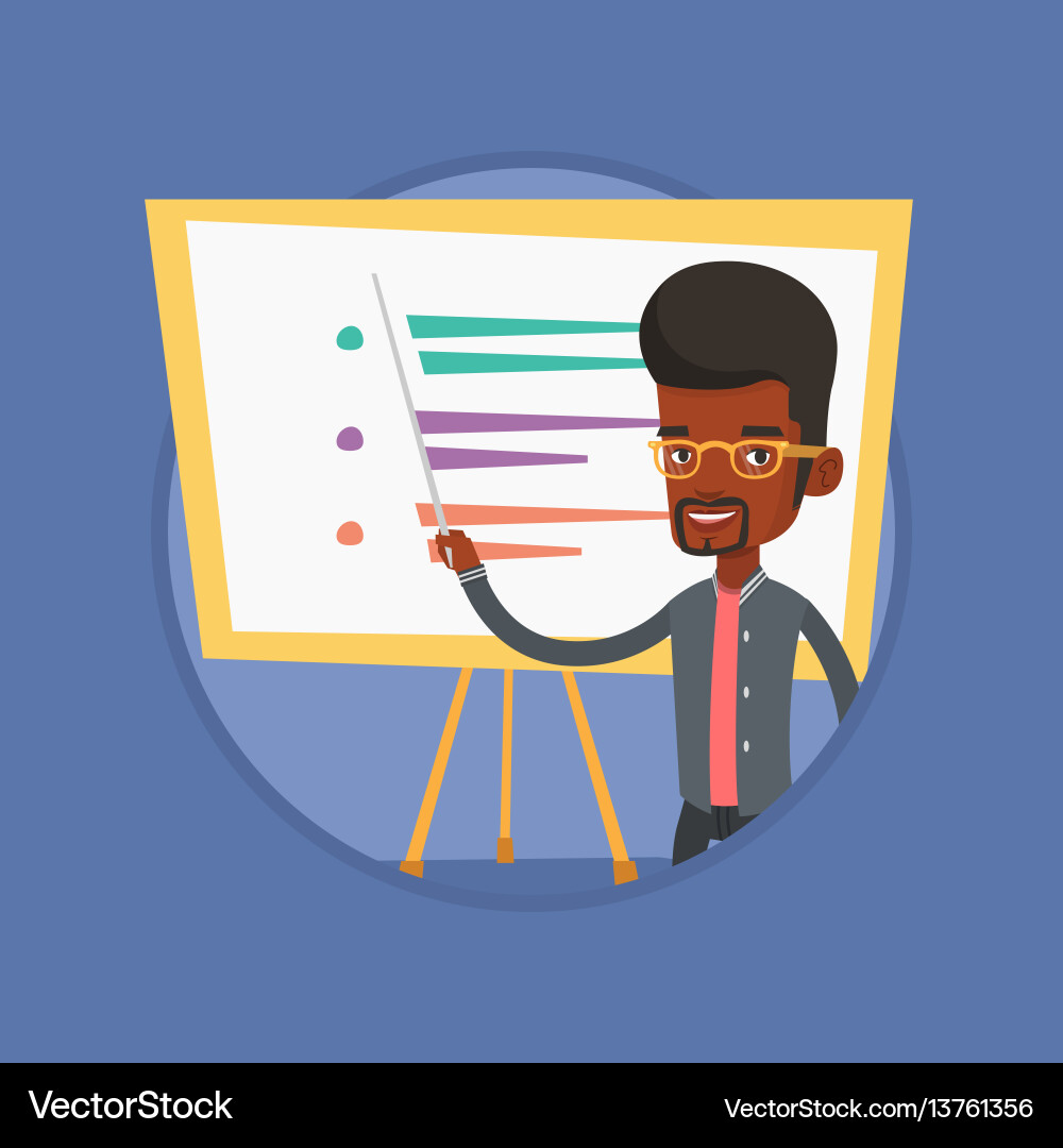 Teacher or student standing in front of board Vector Image