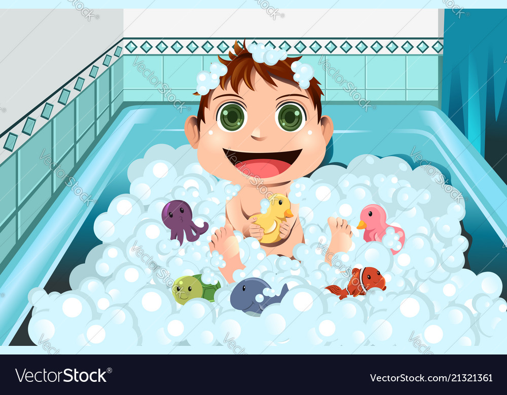 Bataking bubble bath Royalty Free Vector Image