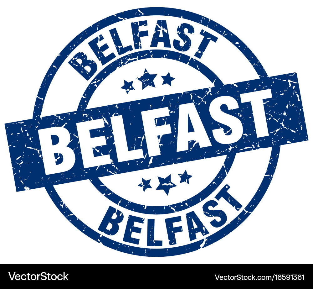 Belfast blue round grunge stamp Royalty Free Vector Image