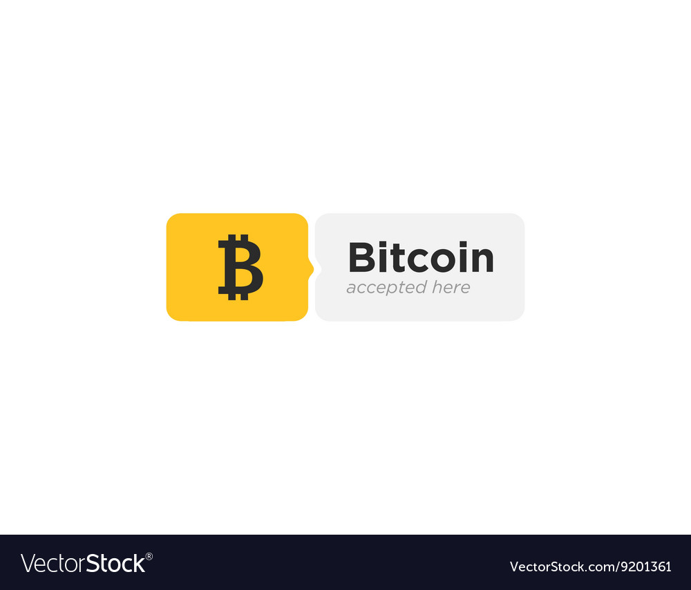 Bitcoin accepted sticker Royalty Free Vector Image