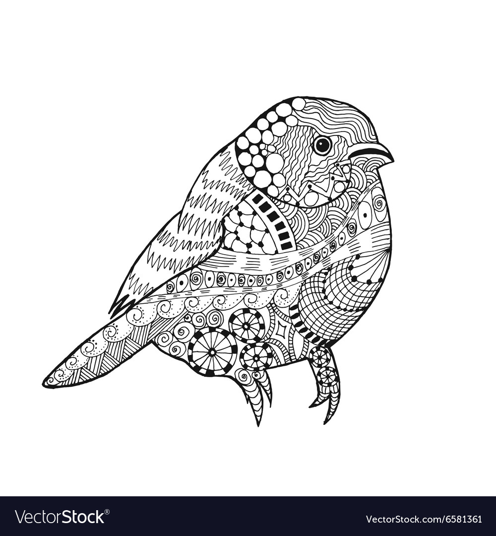 Entangle stylized bird Royalty Free Vector Image