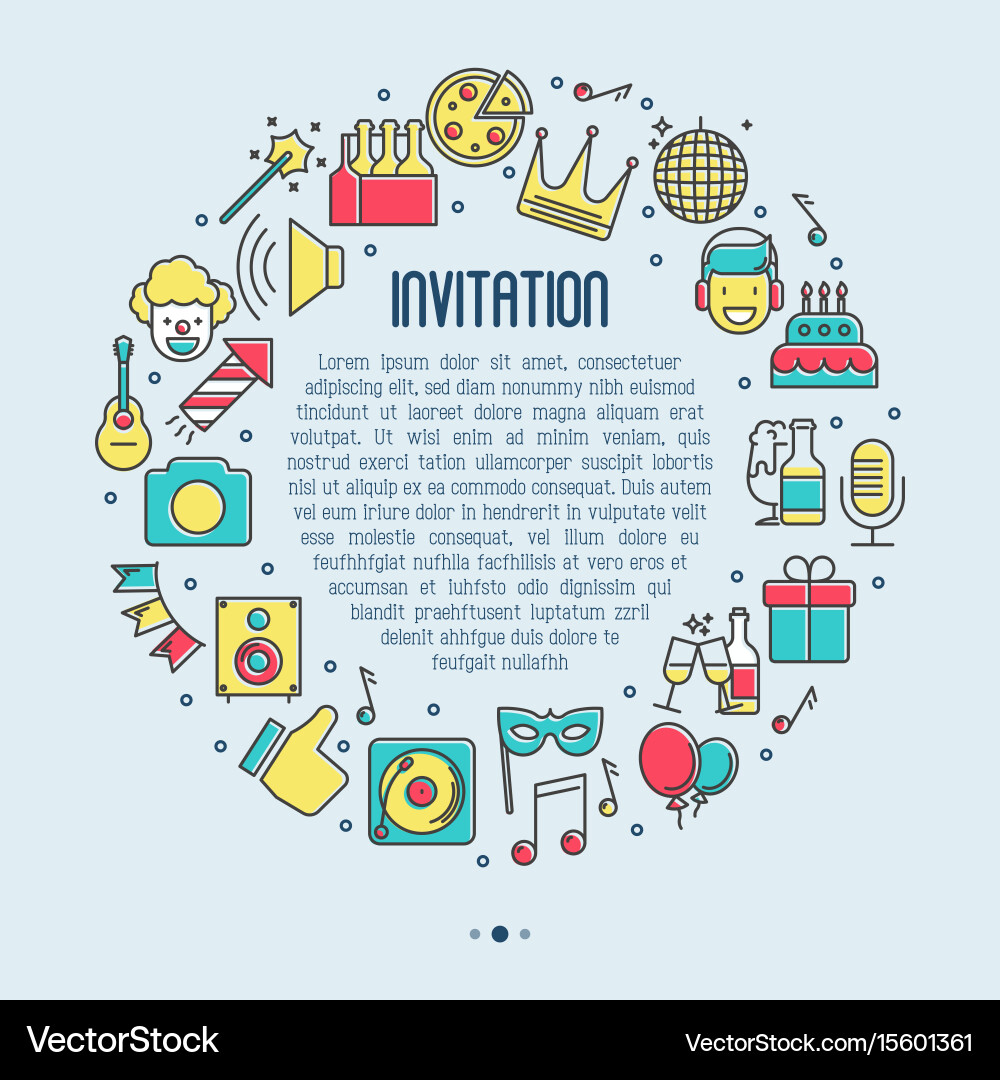 Event invitation concept birthday party Royalty Free Vector