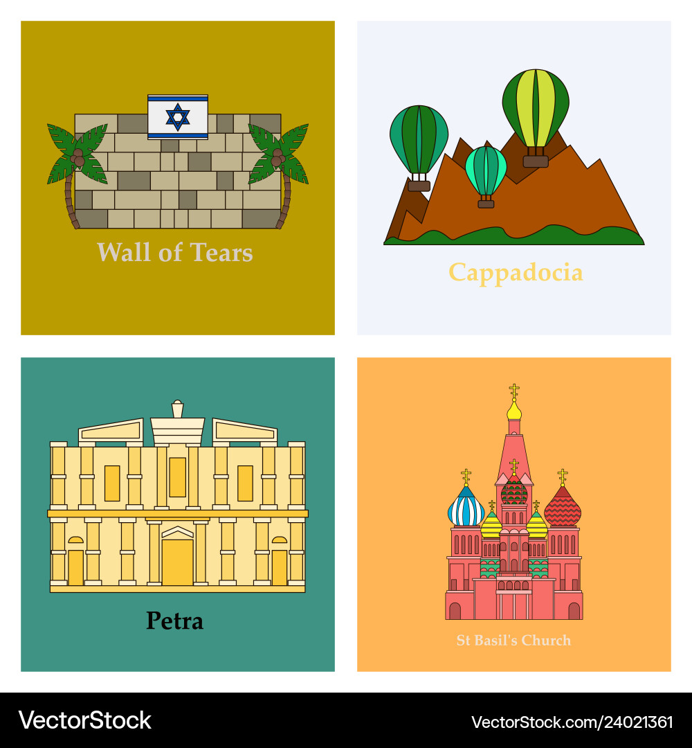 Famous place and monument around the world Vector Image