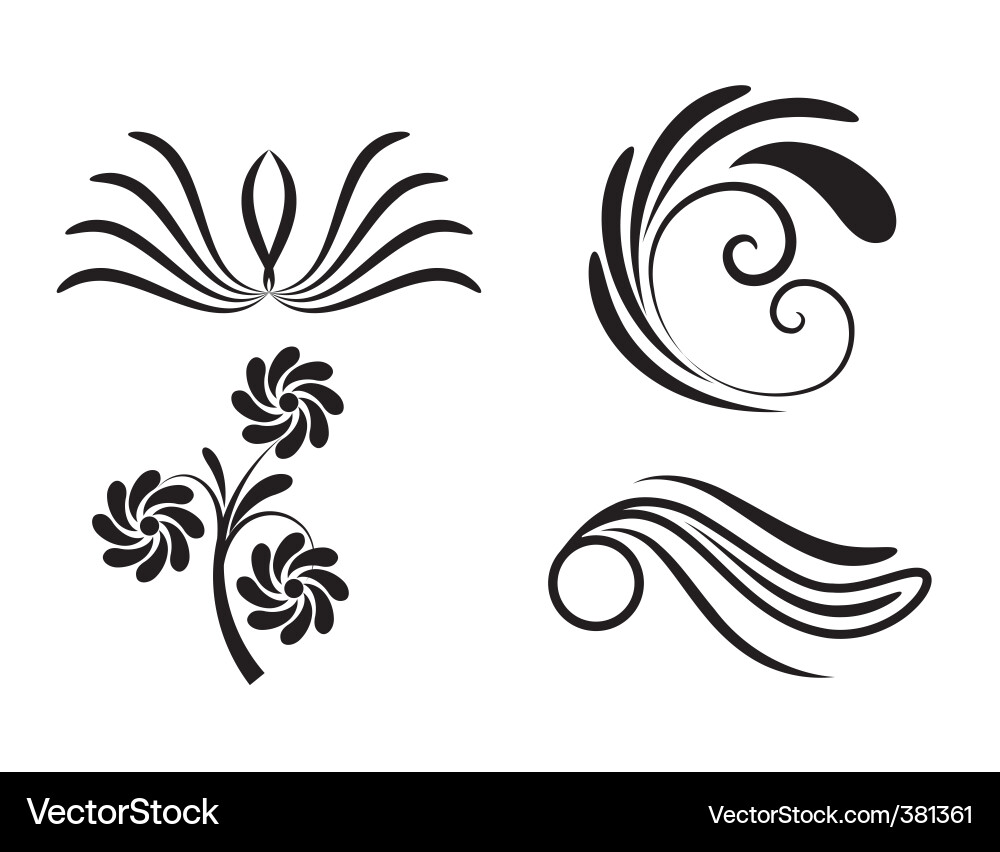 Floral elements Royalty Free Vector Image - VectorStock
