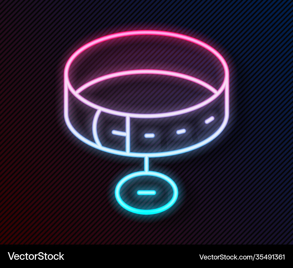 Glowing neon line collar with name tag icon Vector Image