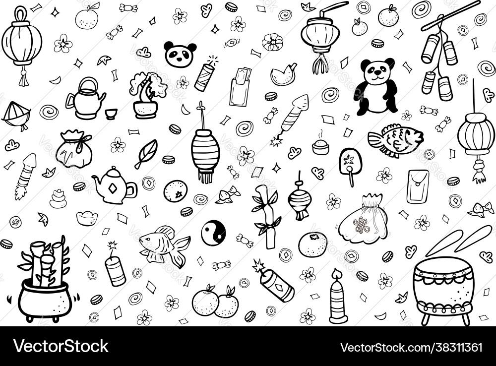 Icons fortune doodle wealth and prosperity Vector Image
