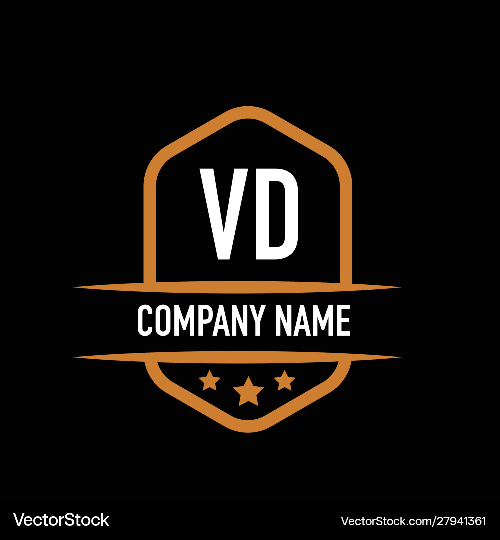 Initial letter vd vintage logo concept graphic Vector Image
