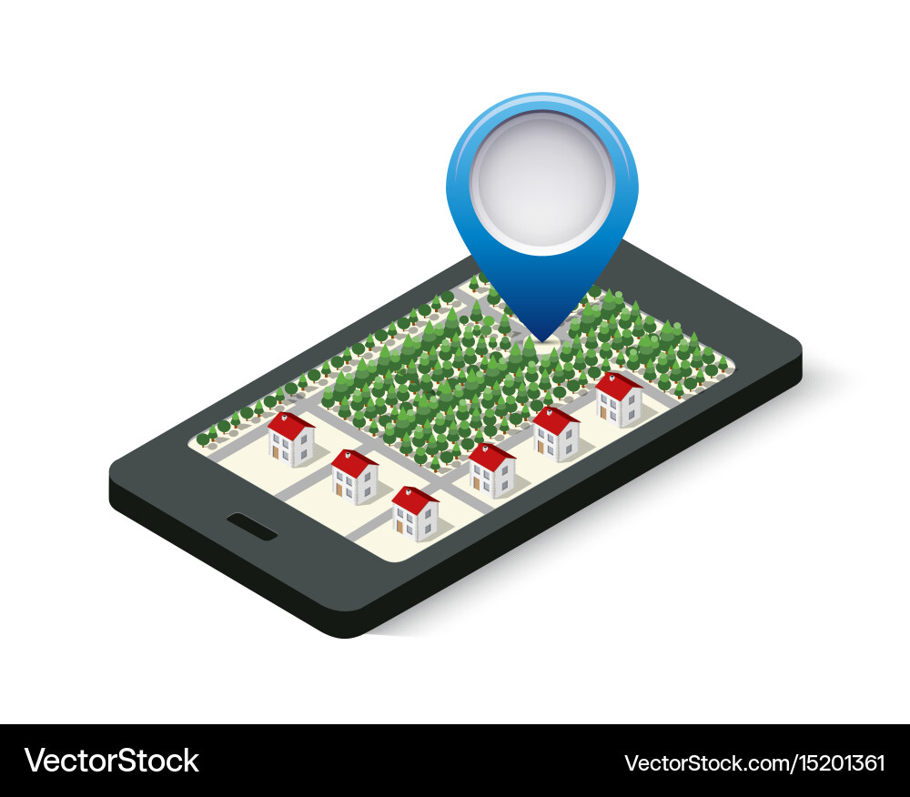 Isometric 3d navigation sign and pin symbol on Vector Image