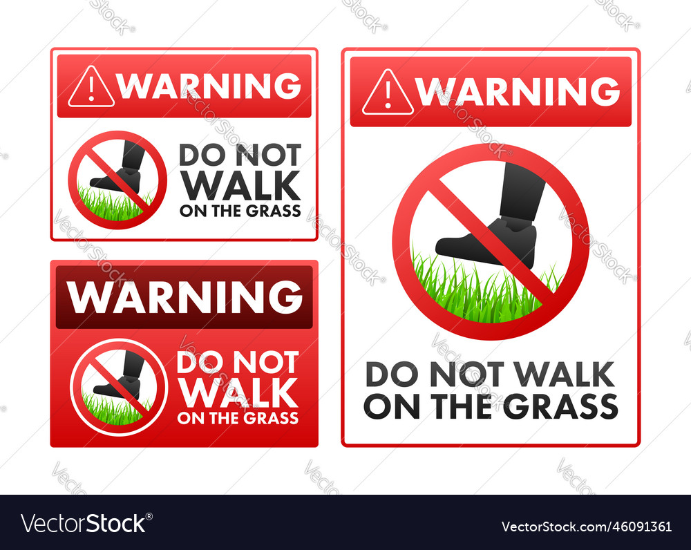 Keep of the grass do not walk on lawns Royalty Free Vector