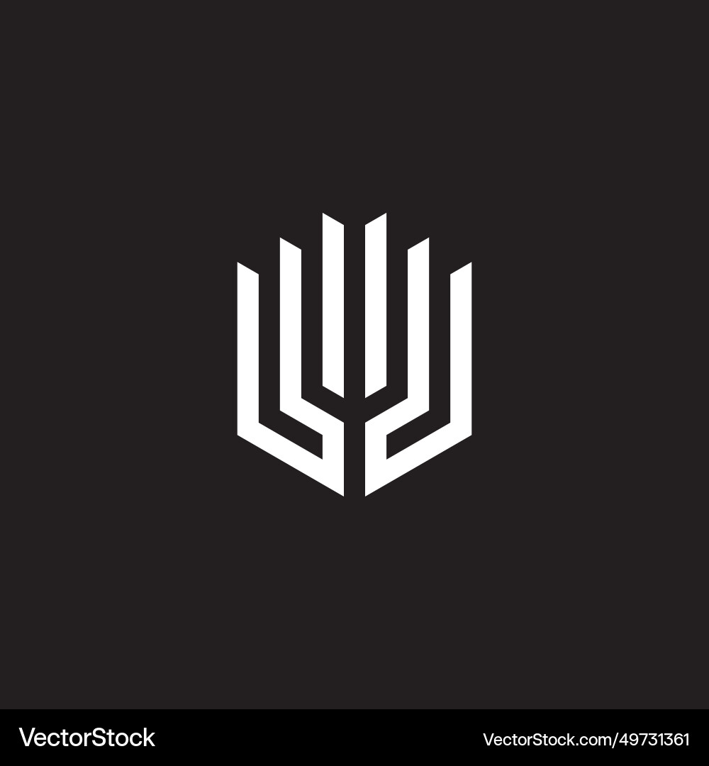 Letter u knifes geometric symbol simple logo Vector Image