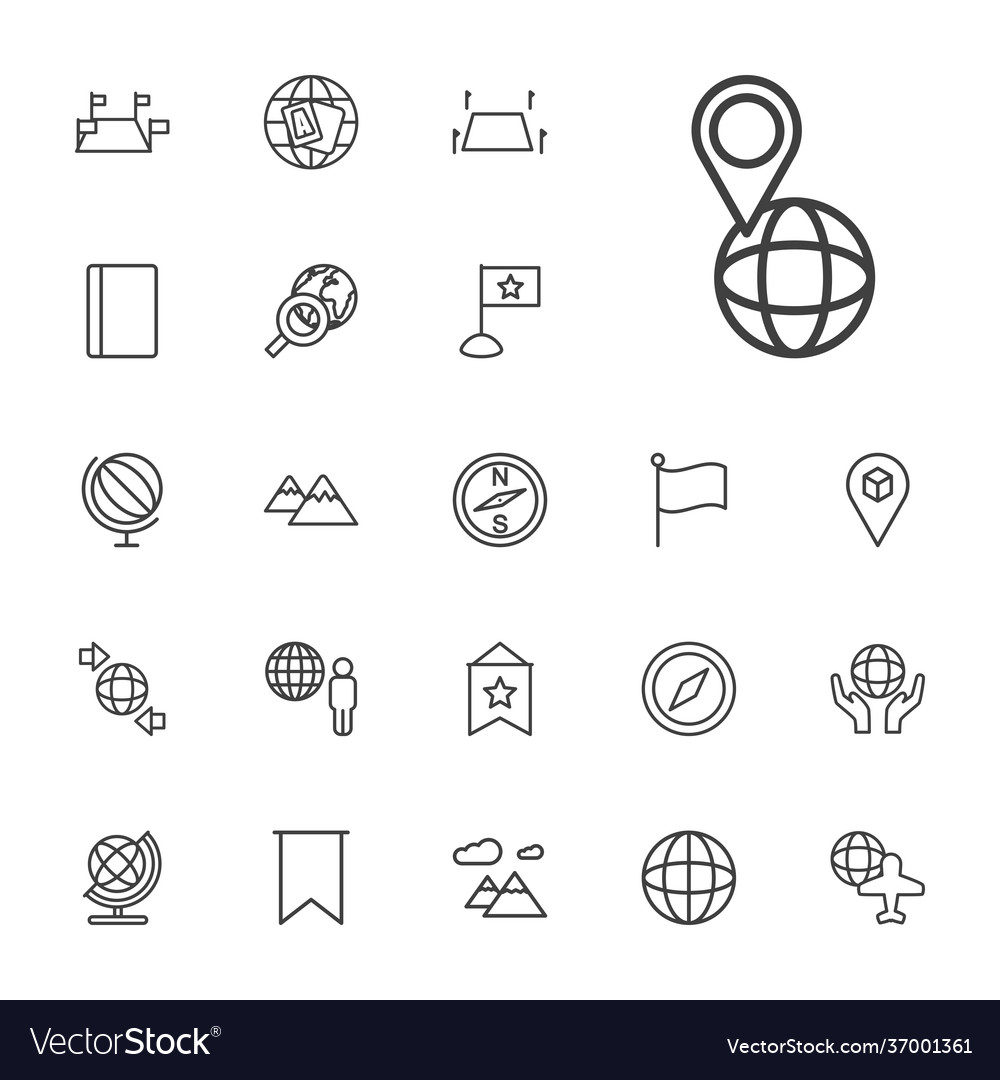 Map icons Royalty Free Vector Image - VectorStock