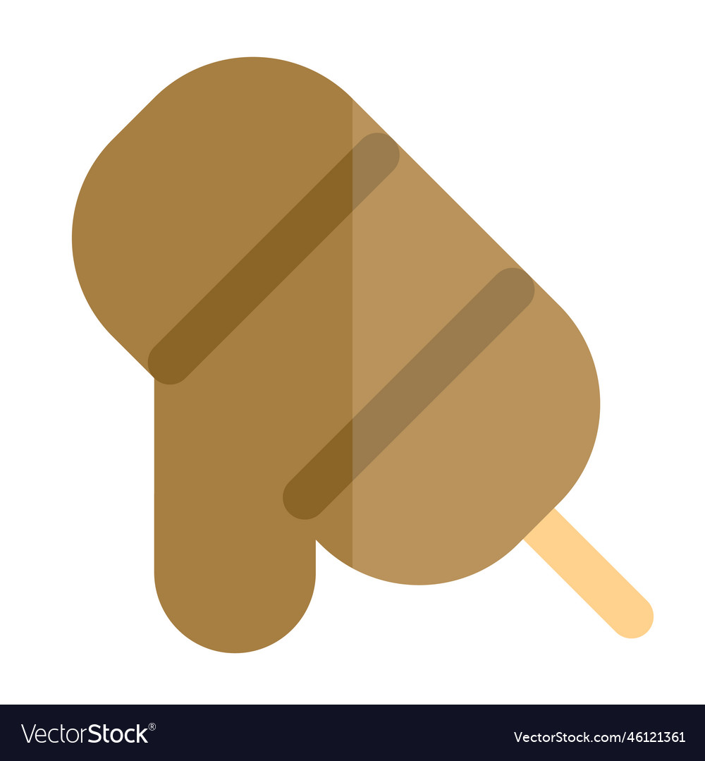 Melting Ice Cream Stick Enriched With Cocoa Vector Image