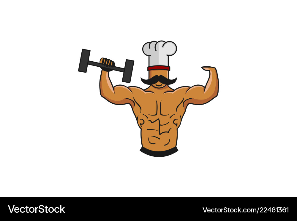 Muscle chef logo design inspiration isolated Vector Image